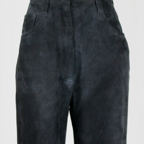 jaeger | Jeans | Vintage Jaeger Black Suede Leather Jeans | Poshmark